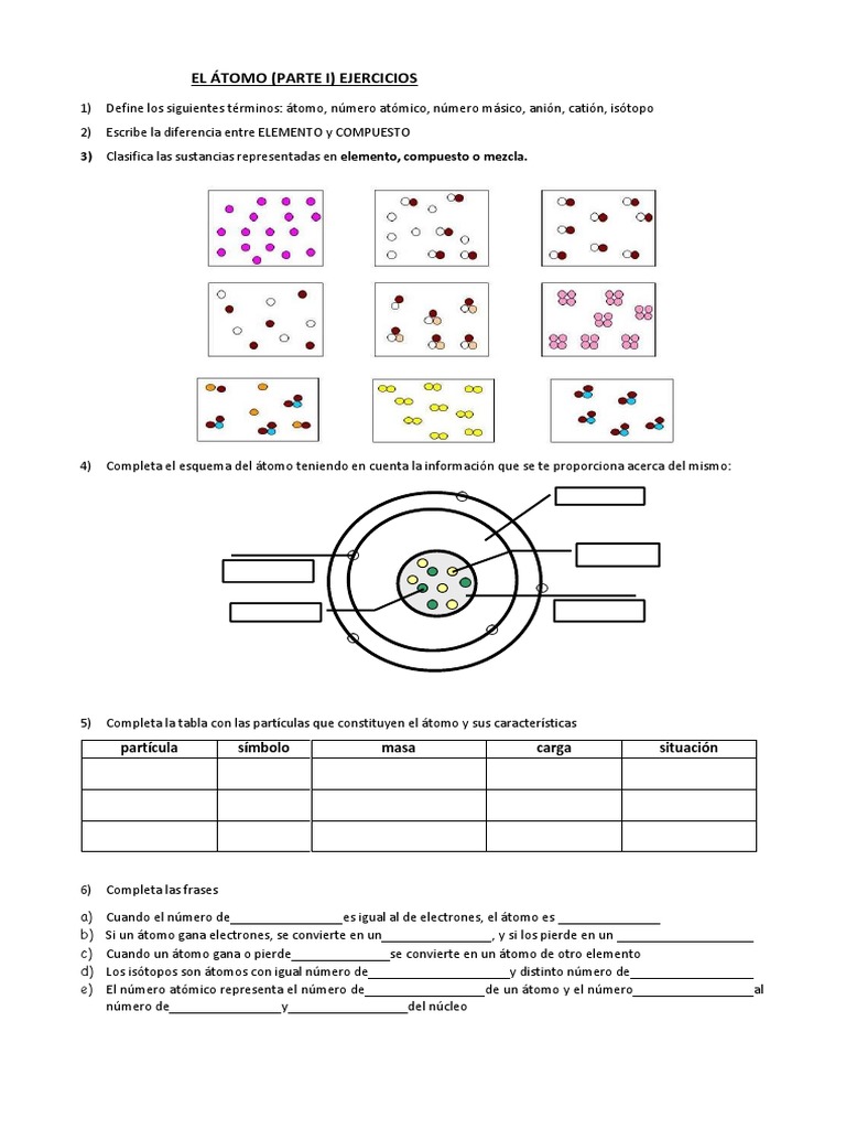 Actividad Propiedades Del Nucleo Atomico | PDF