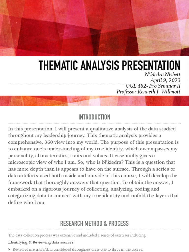 ogl 482 thematic analysis presentation | PDF | Leadership | Cognitive ...