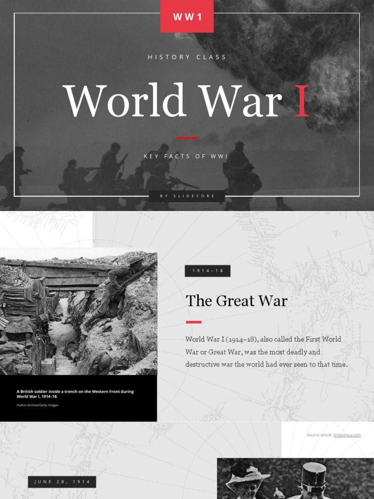 WW1 World War 1 Free Presentation Template by Slidecore 3xt41w | PDF ...
