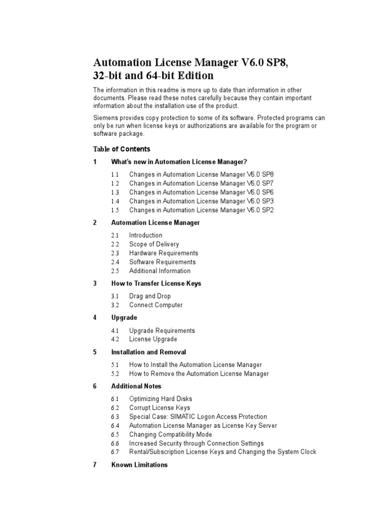 Automation License Manager V6.0 SP8, 32-Bit and 64-Bit Edition | Download Free PDF | Microsoft ...