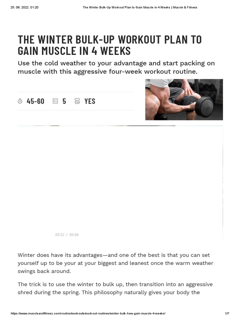 The Winter Bulk-Up Workout Plan To Gain Muscle in 4 Weeks - Muscle & Fitness | PDF | Weight ...