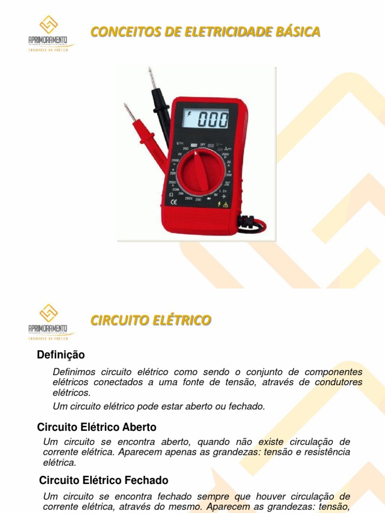 Conceitos de Eletricidade Básica | PDF | Corrente elétrica | Eletricidade