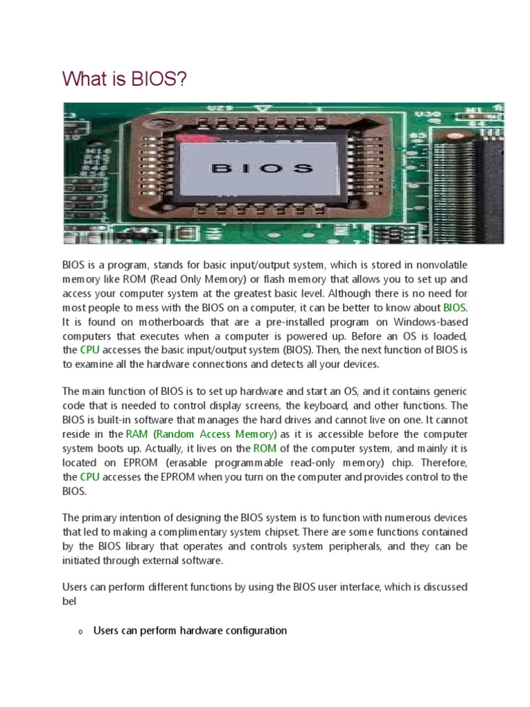 What Is BIOS | PDF | Bios | Booting