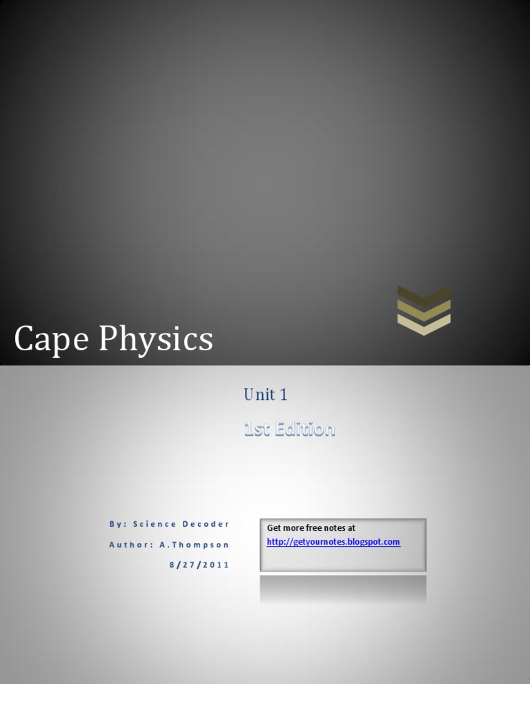 Cape Physics Unit 1st Edition | PDF | Lens (Optics) | Collision