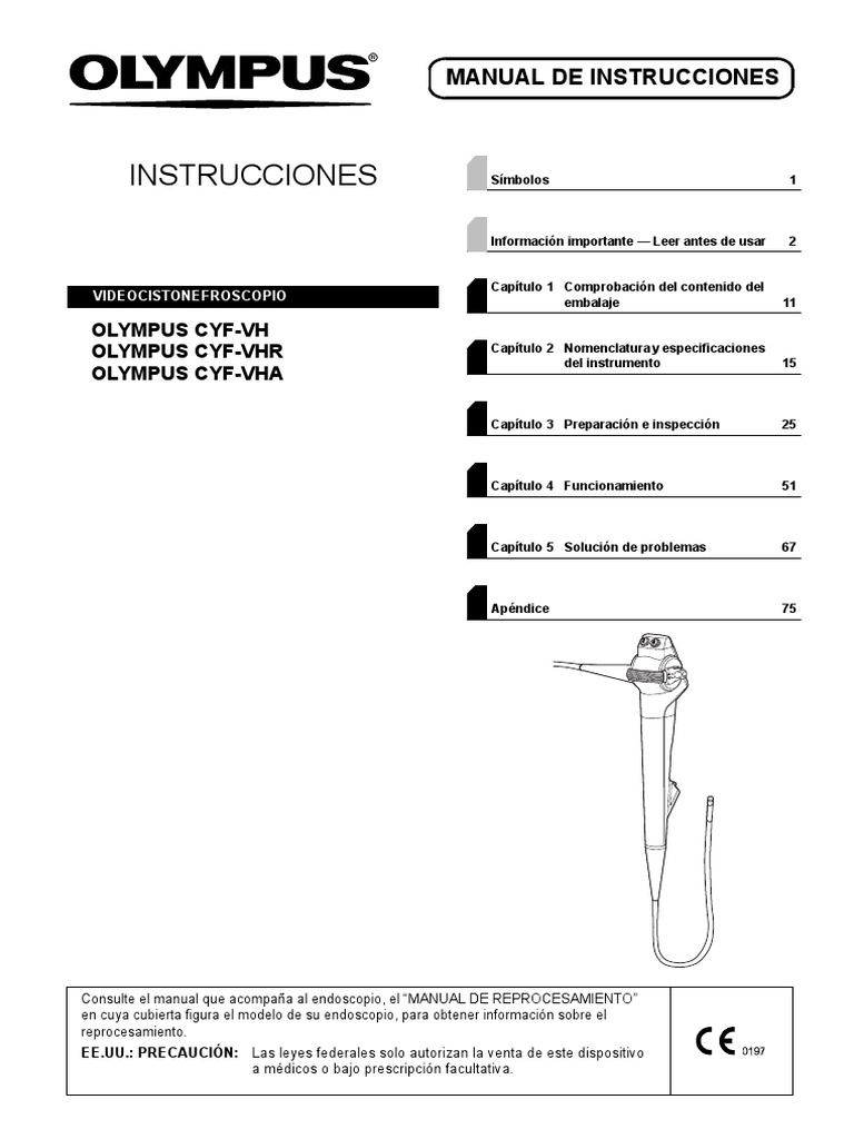 MANUAL DE INSTRUCCIONES CYF-VH-CYFVHA | PDF | Endoscopia | Unidad ...