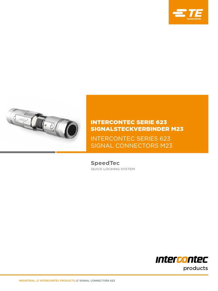 Intercontec Serie 623 Signalsteckverbinder M23: Speedtec | PDF