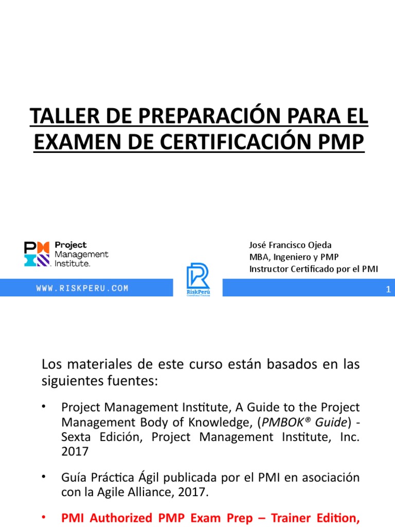 01 Curso PMP 2021 Requisitos 01 y 02 Ver04 | PDF | Gestión de proyectos ...