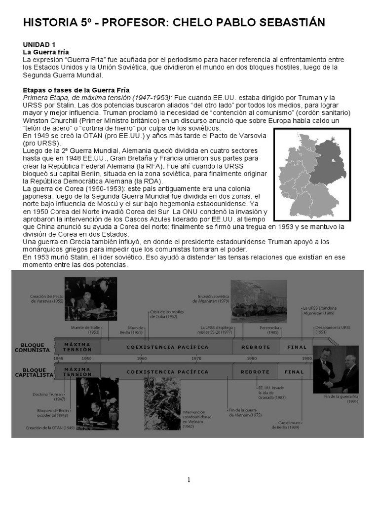 Historia 5º - Profesor: Chelo Pablo Sebastián | PDF | Mc Carthyism ...