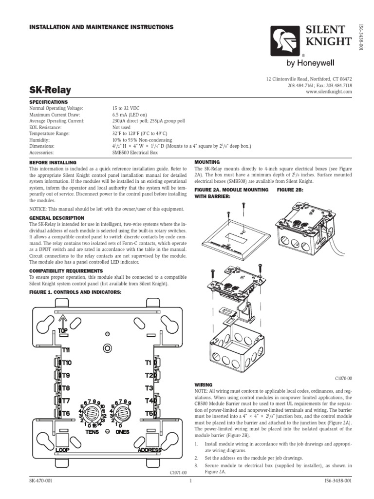 SK-Relay: Installation and Maintenance Instructions | PDF | Switch | Relay