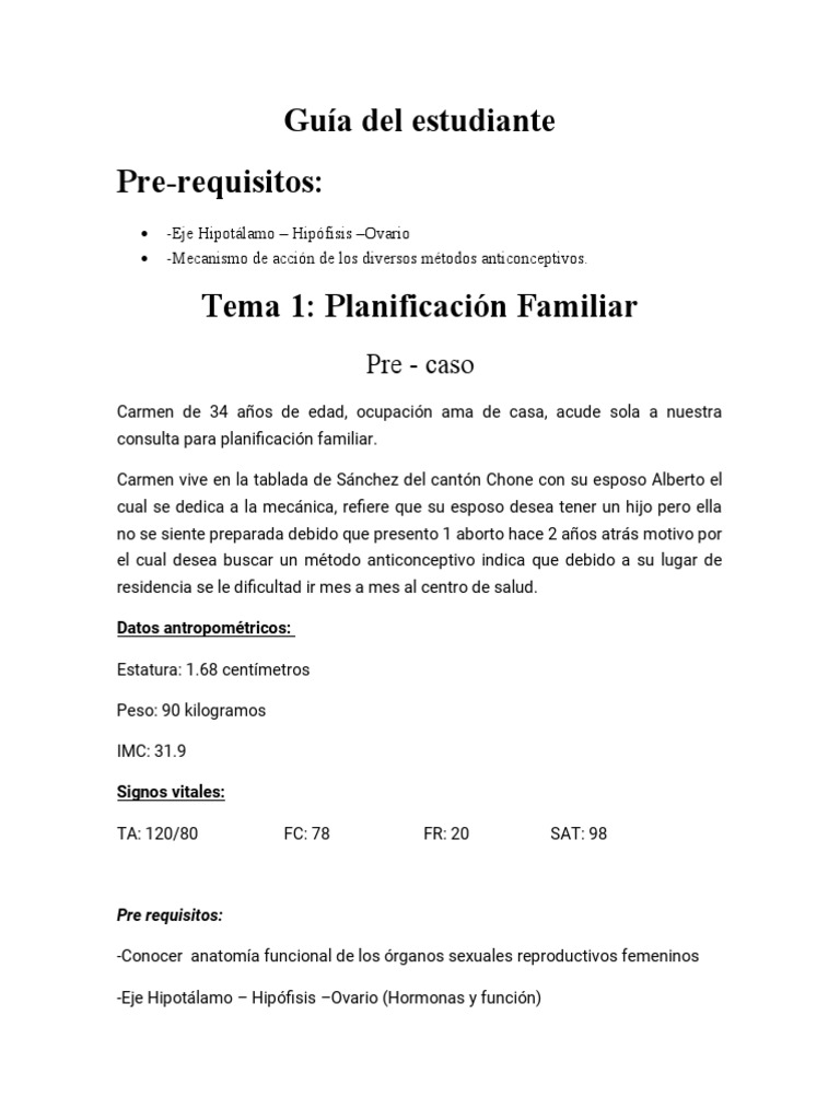 Abp Tema 1 Planificacion Familiar | PDF
