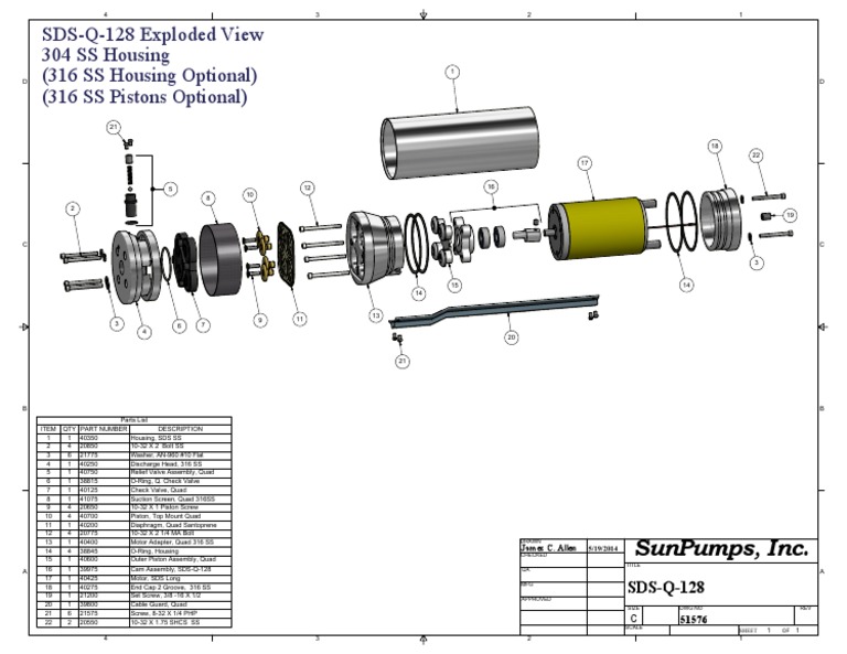 SDS-Q-128 Pump Exploded View | PDF | Equipment | Hydraulics