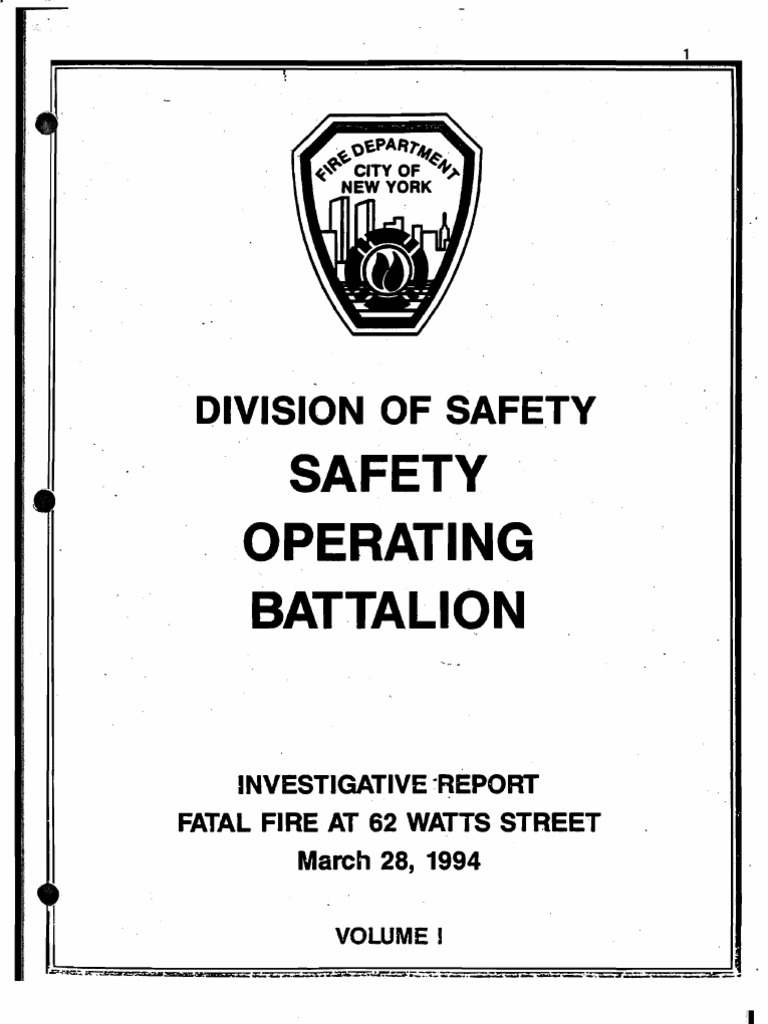 62 Watts Street, March 1994 | PDF | New York City Fire Department | Fires