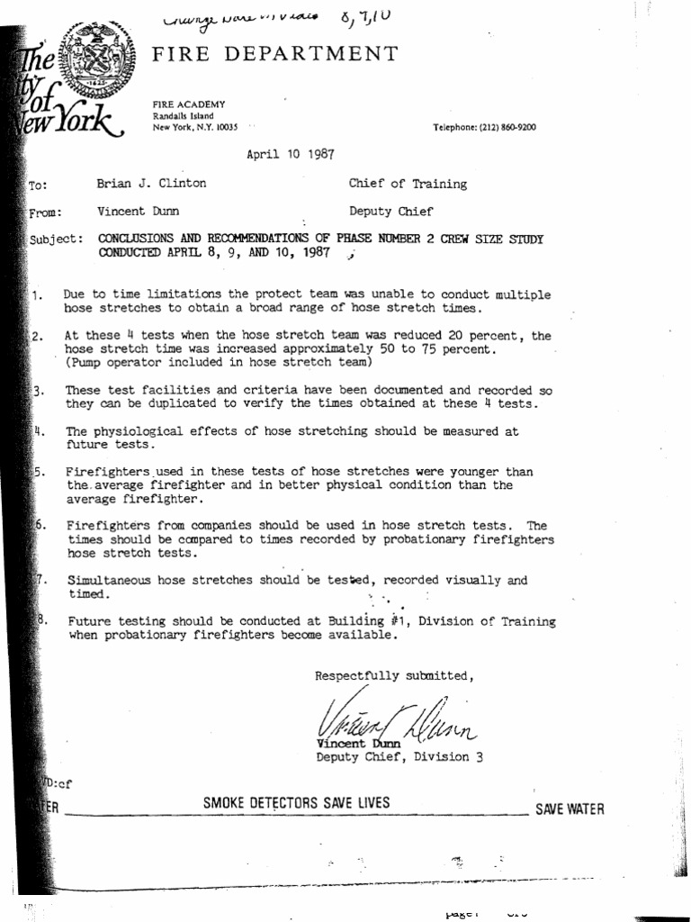 FDNY Hose Stretch Test Analysis | PDF | New York City Fire Department ...