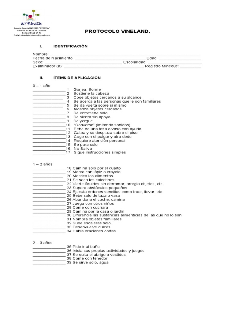 Protocolo_vineland ATRAVIA 2022 | PDF