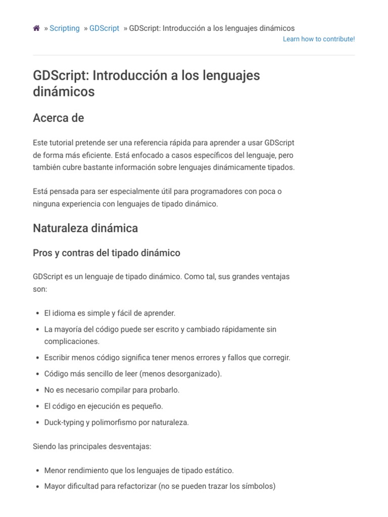 GDScript - Introducción A Los Lenguajes Dinámicos - Documentación | PDF | Lenguaje de ...