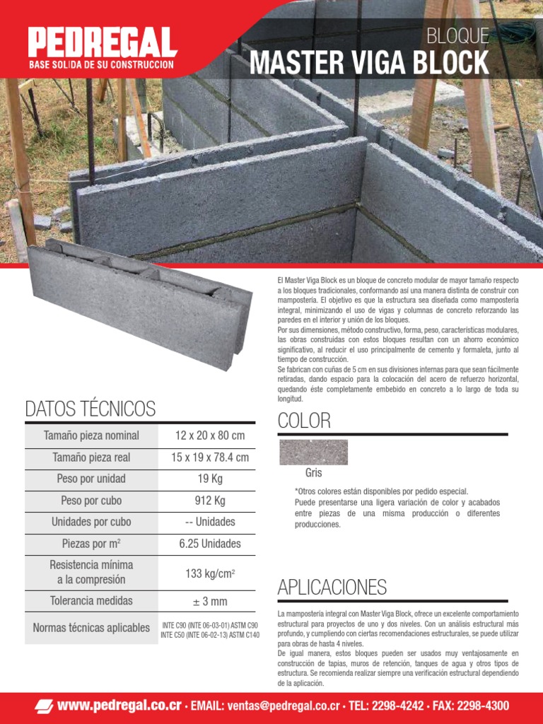 Características y aplicaciones del bloque modular Master Viga Block ...