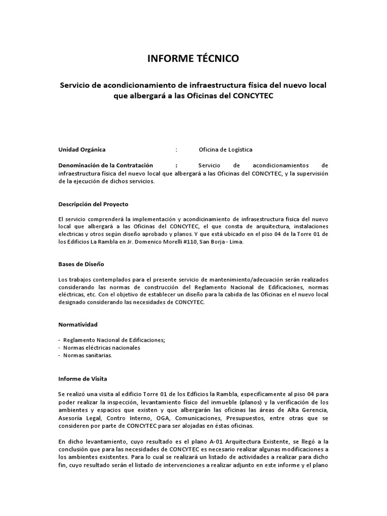 INFORME TECNICO - Oficinas La Rambla 020323 Rev1 | PDF | Ventana | Tornillo