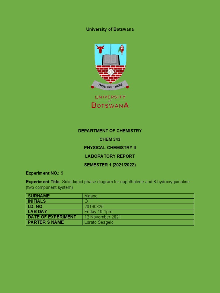 Experiment 9 | PDF | Phase (Matter) | Phase Diagram