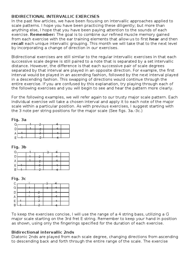 Bidirectional Intervallic Exercises Guide | PDF | Teaching Methods ...