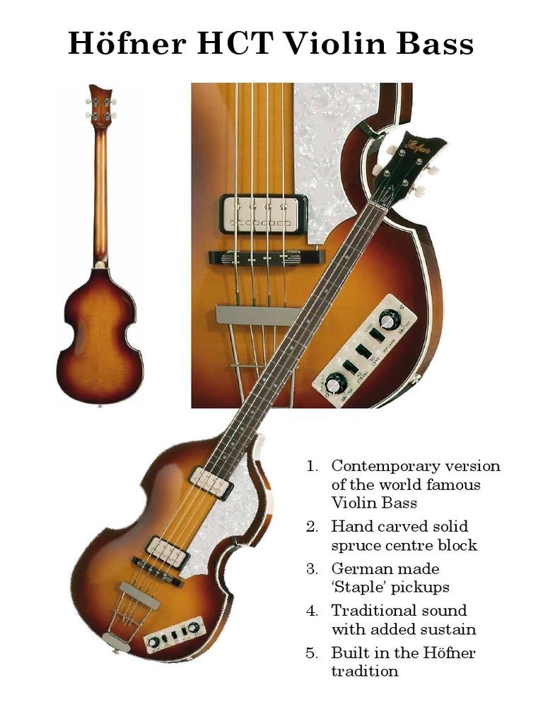 Hofner HCT Violin Bass Eng | PDF | Violin | Music Technology
