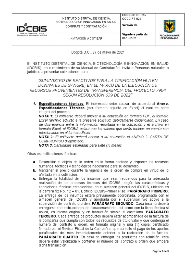 Invitación A Cotizar | PDF | Factura