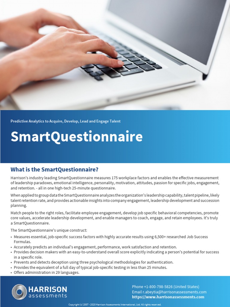 SmartQuestionnaire_HarrisonAssessments | PDF | Employee Retention ...