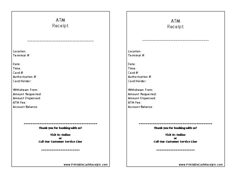 ATM Receipt - ATM Receipt | PDF