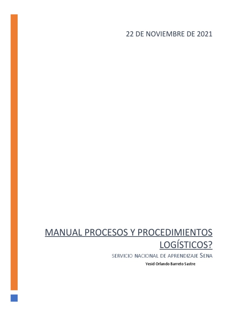 Manual de Procedimientos Logísticos SENA | PDF | Logística | Almacén