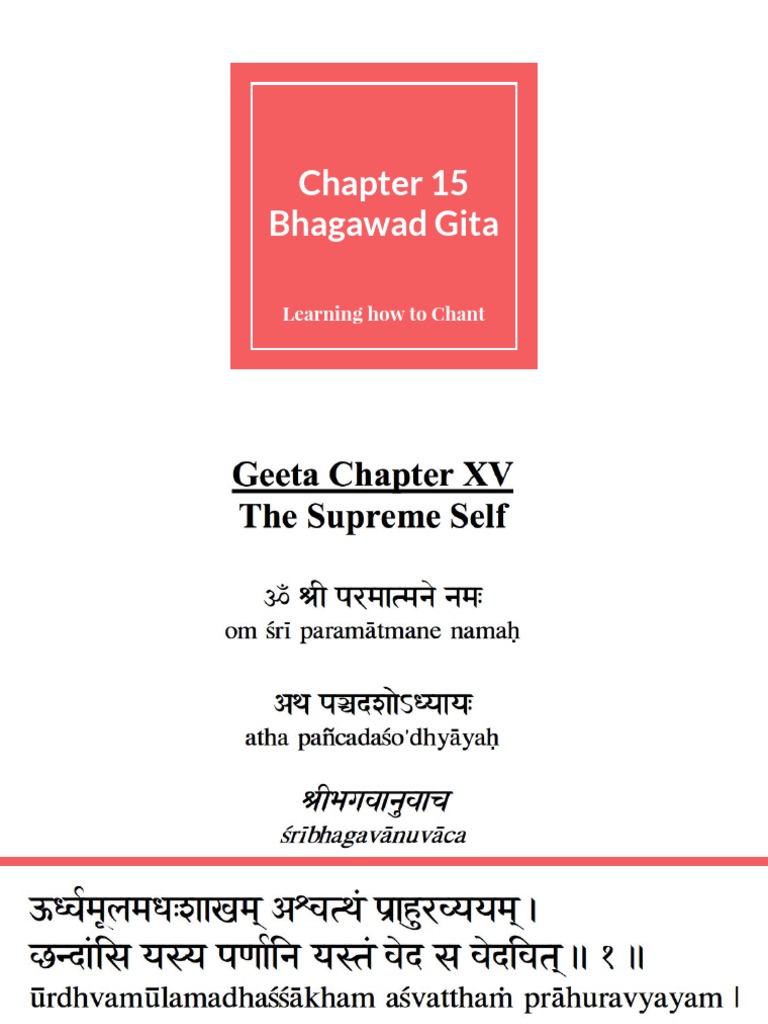 Chapter 15 Bhagawad Gita | PDF | Bhagavad Gita | Hindu Philosophy