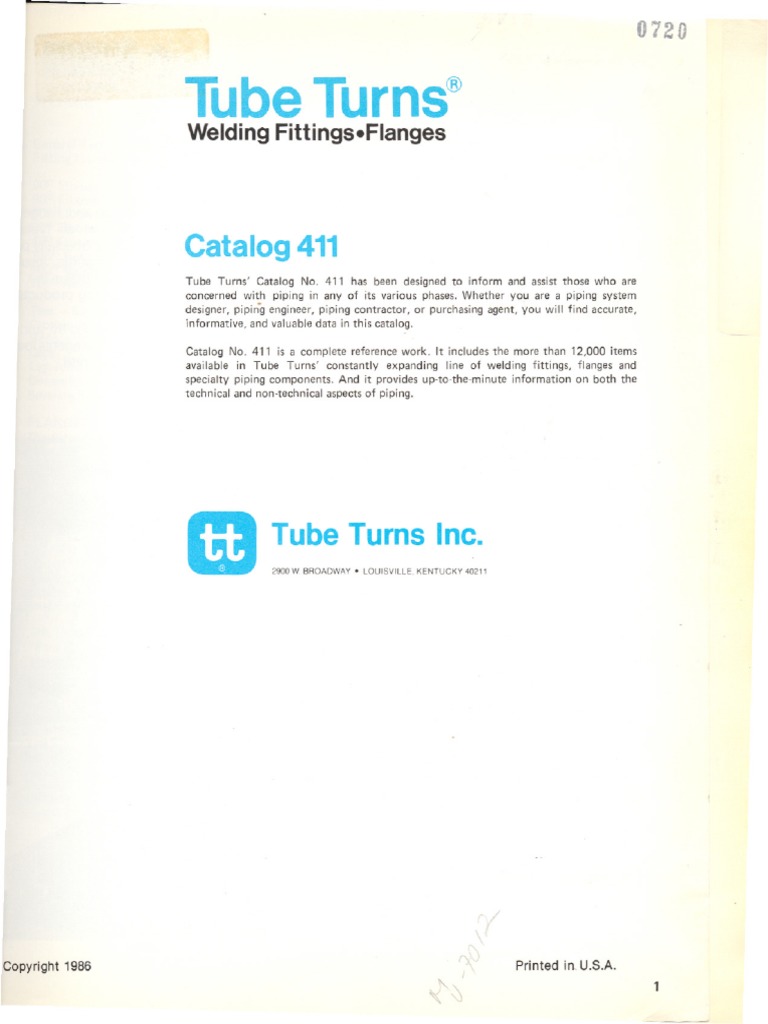 Tube Turns. Welding Fittings-Flanges | PDF