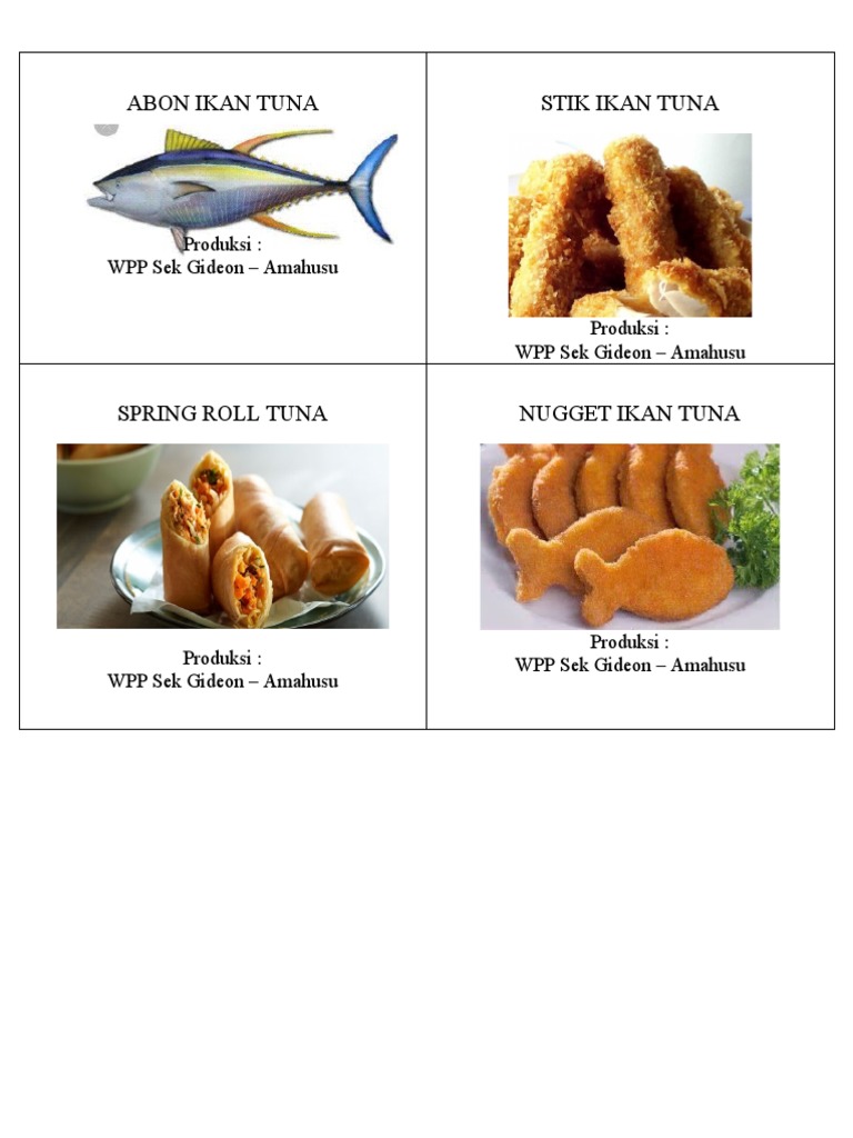 Abon, Stik, Nugget dan Spring Roll Ikan Tuna | PDF