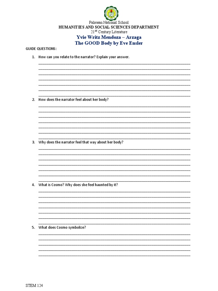 Worksheet - The Good Body | PDF