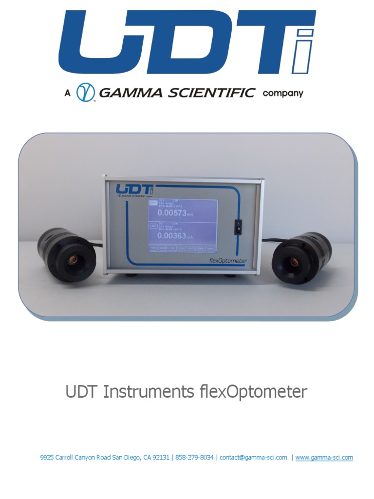 UDT Instruments Flexoptometer Spec Sheet 2015 | PDF | Electromagnetic ...