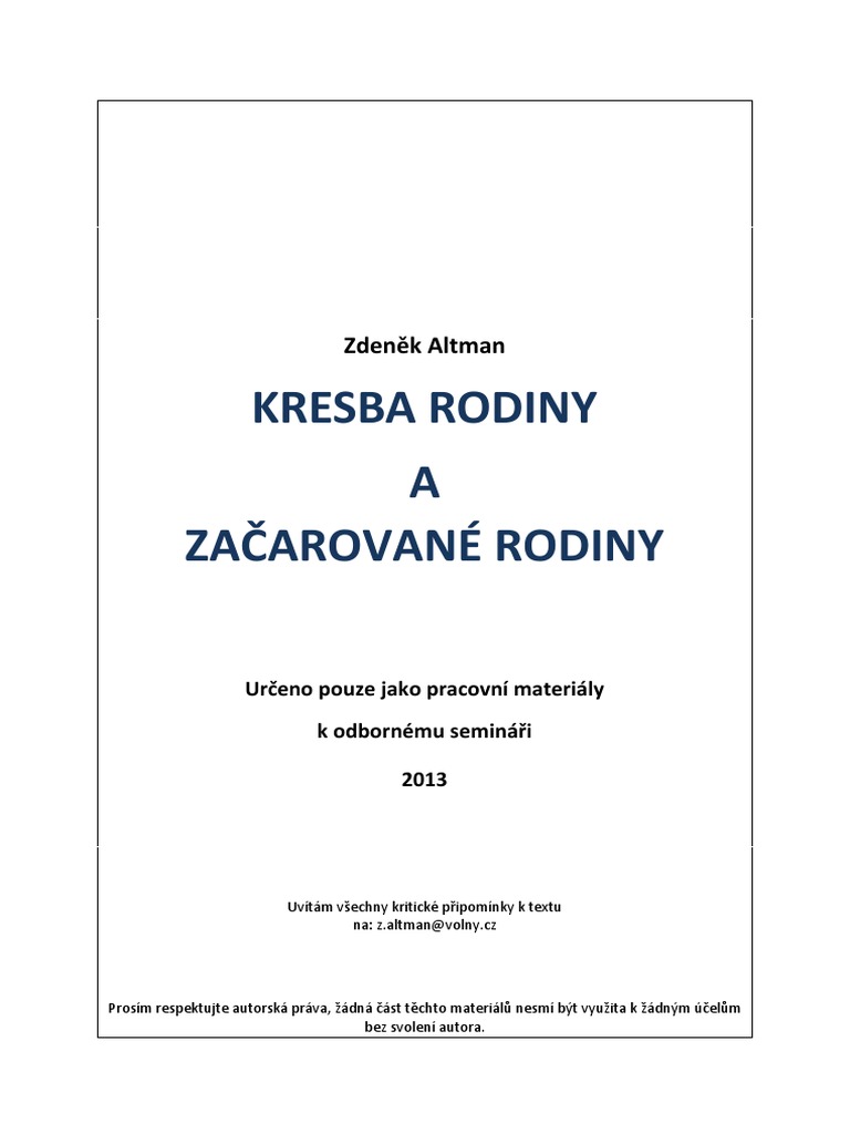 Kresba Rodiny A Začarované Rodiny: Zdeněk Altman | PDF
