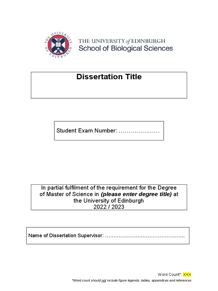 Dissertation Front Cover Sample 2022-23 | PDF