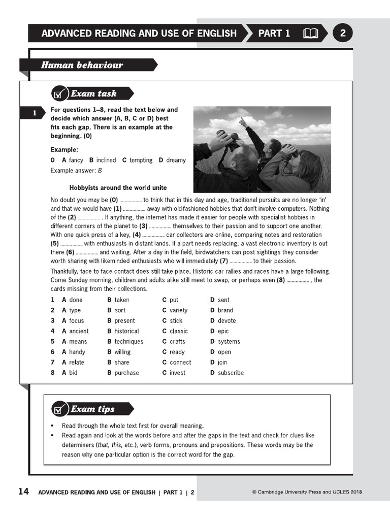 Cambridge Advanced - Reading 1 - Human Behaviour | PDF