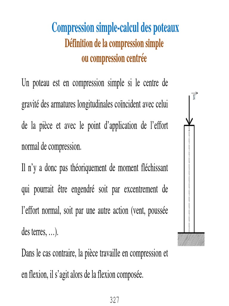 Calcul des Poteaux en Compression Simple | PDF | Flambage | Flexion ...