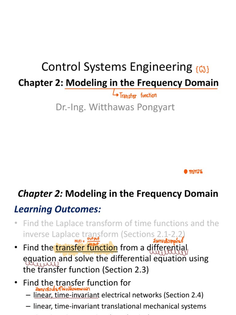 Control Systems Engineering: Chapter 2: Modeling in The Frequency Domain | PDF | Damping ...