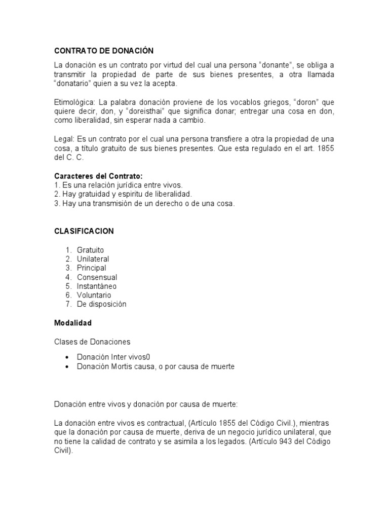 Contrato de Donación | PDF