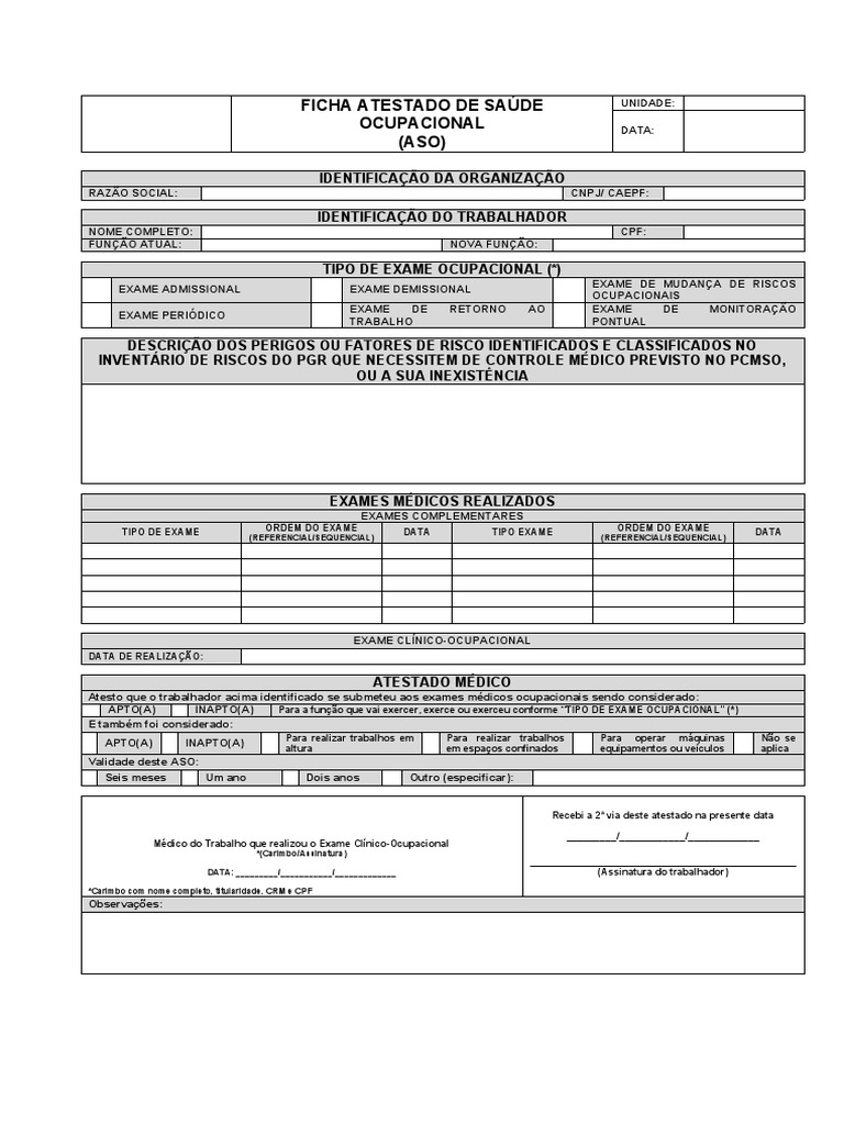 Modelo Novo Aso 2021 | PDF