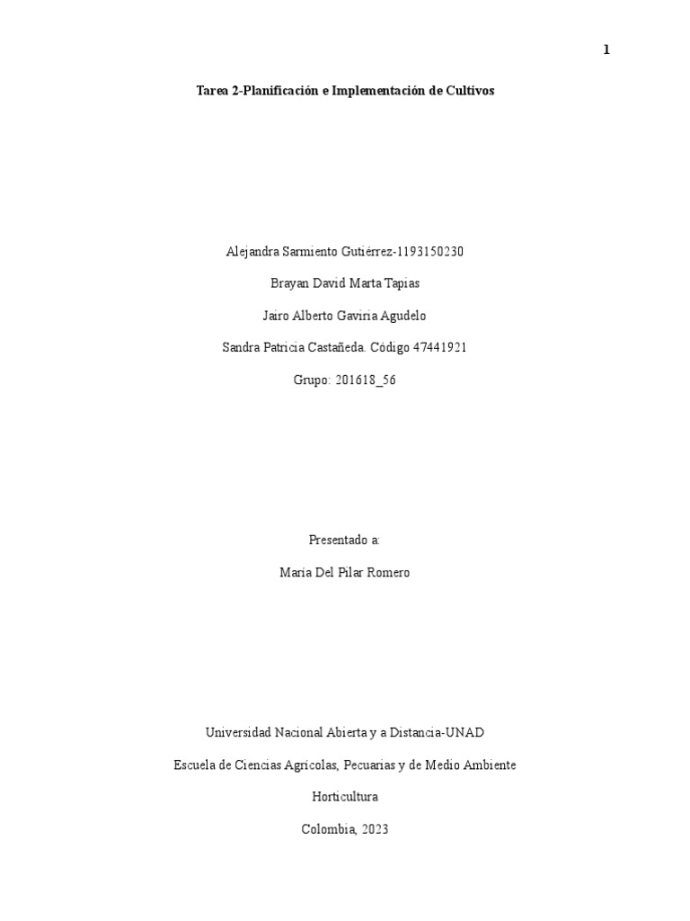 Tarea 2 - Grupo 201618 - 56 | PDF | Agricultura | Fertilizante Tarea 2 - Grupo 201618 - 56 | PDF | Agricultura | Fertilizante