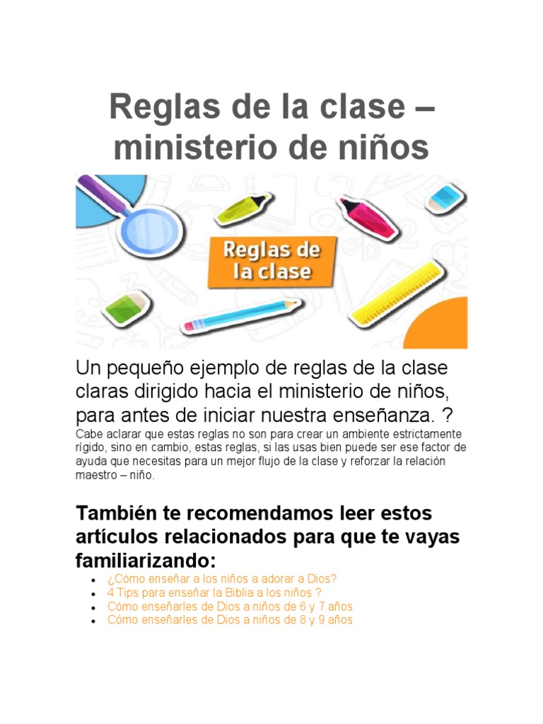 Reglas de La Clase | PDF