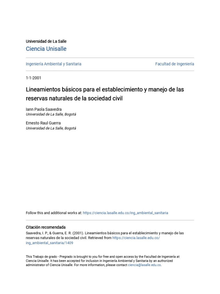 Lineamientos Básicos para El Establecimiento y Manejo de Las Rese | PDF | Los bosques ...