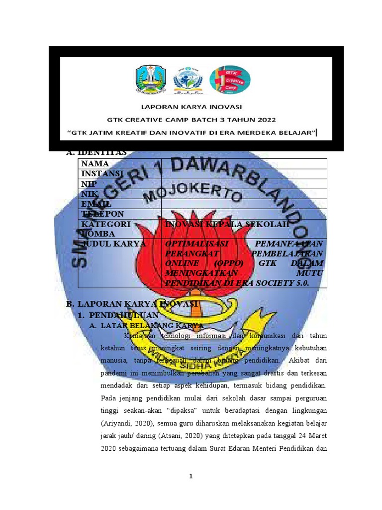 Laporan Karya Inovasi GCC Batch 3 2022 | PDF
