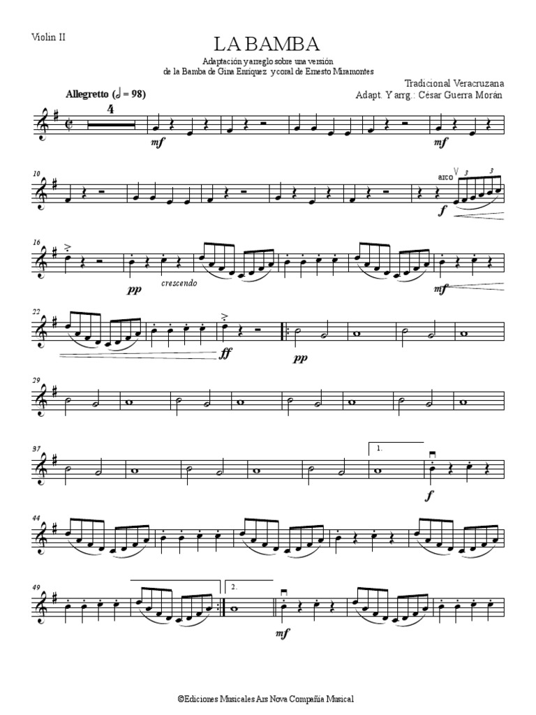 La Bamba - Violin II | PDF