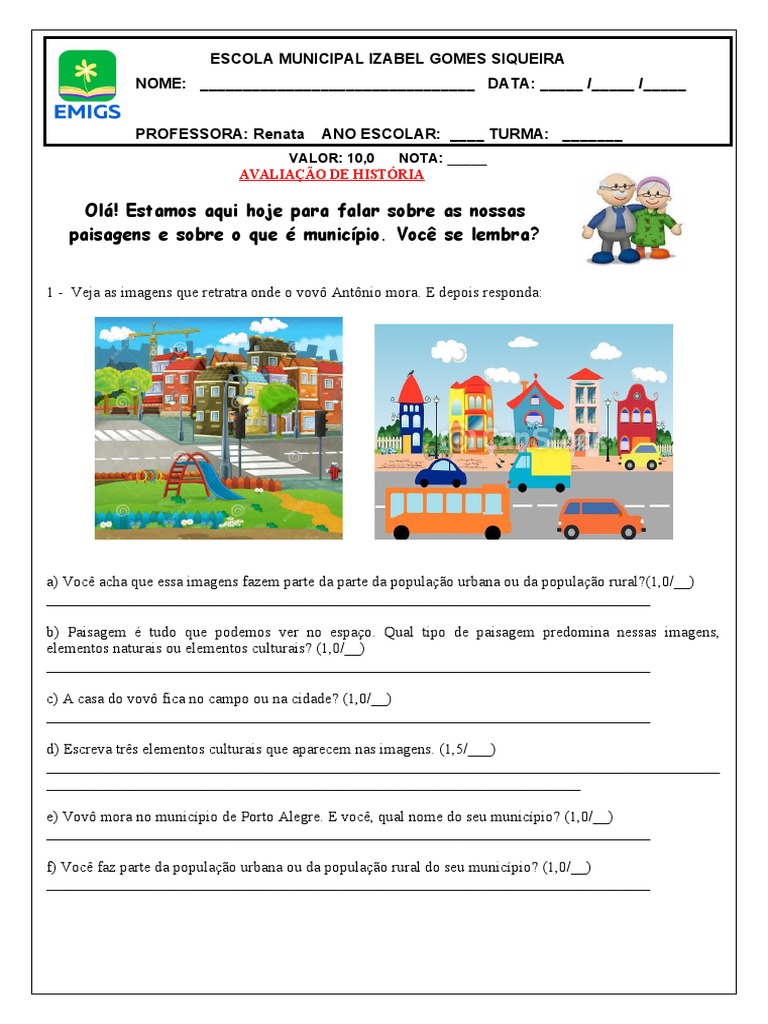 Avaliação De Historia 1 Bim Pdf