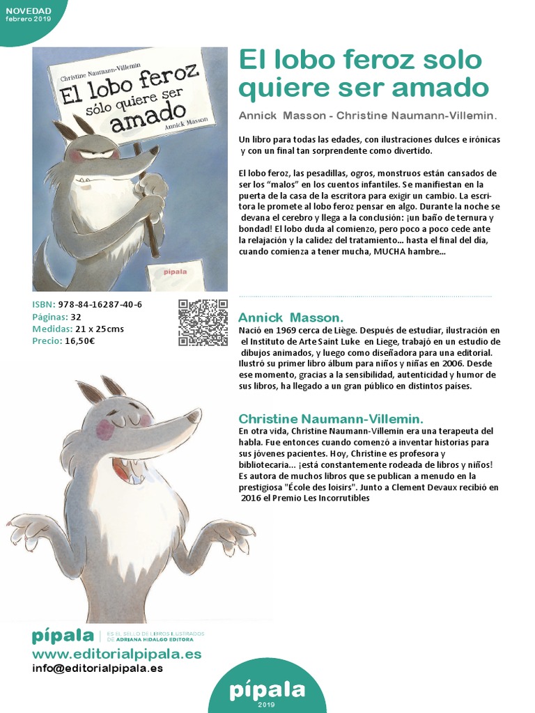 El Lobo Feroz Solo Quiere Ser Amado: WWW - Editorialpipala.es | PDF