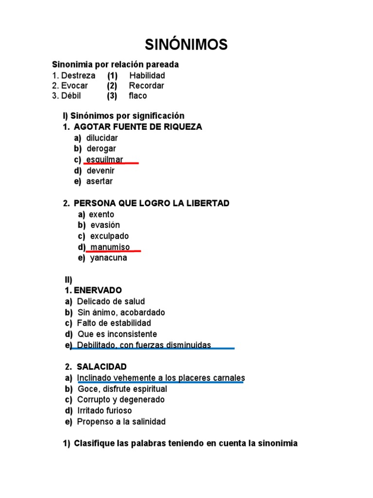 SINÓNIMOS P. | PDF