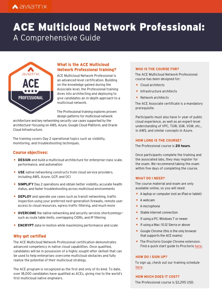 Ace Multicloud Network Professional Comprehensive Guide | PDF | Cloud Computing | Computer Network