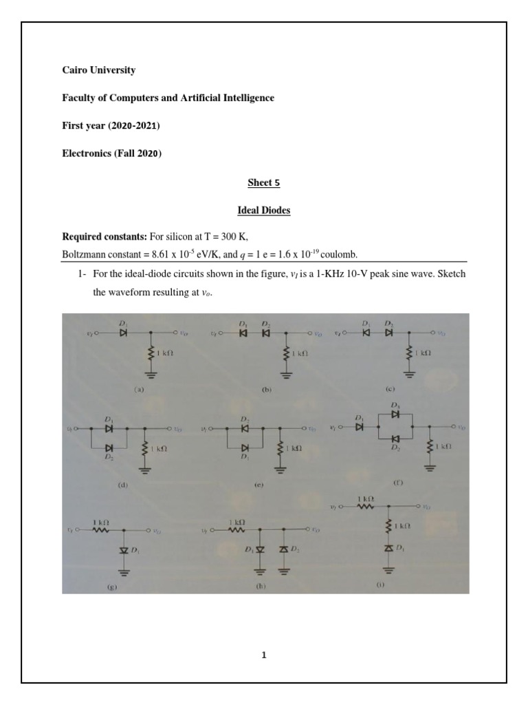 Sheet 5 (2020) - Final Answers | PDF | Technology & Engineering